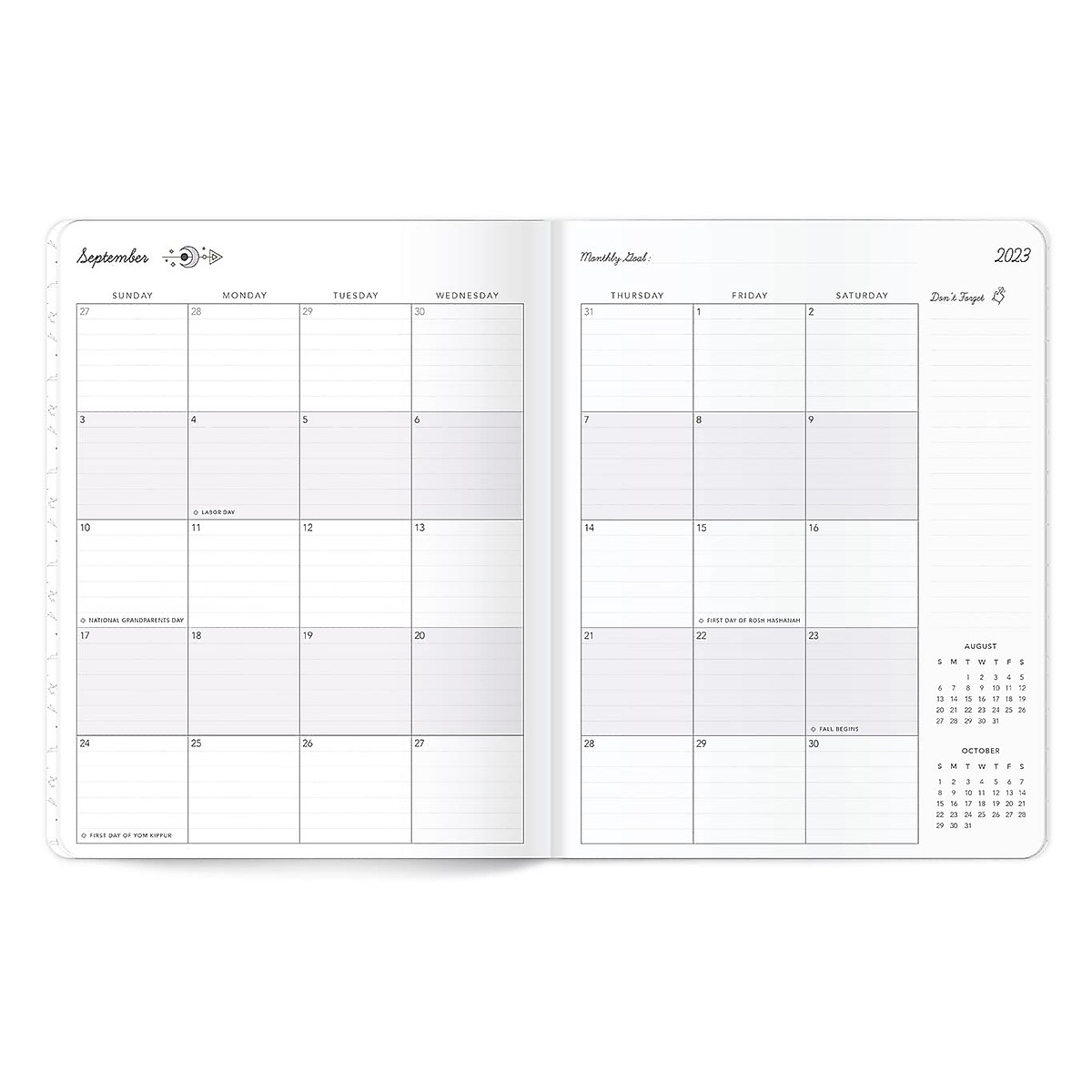 Southworth Planner (January 2023-December 2023), 8.5" x 11", Celestial Bohemian Dusty Purple, Premium 28#/105 gsm Paper, Large Flex (91094)