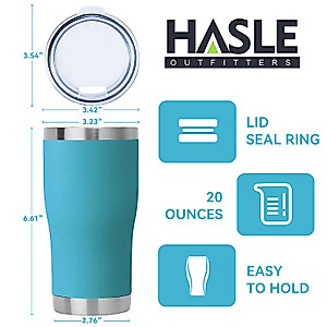 HASLE OUTFITTERS 20 oz Tumbler Bulk, Stainless Steel Tumblers with Lid, Vacuum Insulated Tumbler, Double Wall Powder Coated Cup, coffee mugs, Sky Blue, 1 Pack