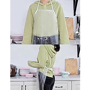 Kvimvty Unisex 47 x 27.5 inches Heavy Duty Transparent PVC Waterproof Apron, Keeps You Clean and Dry When Dishes Washing Kitchen Cooking, Clear, over 15 years old