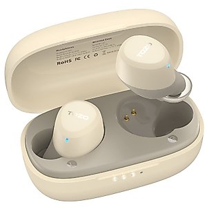 TOZO A1 Mini Wireless Earbuds Bluetooth 5.3 in Ear Light-Weight Headphones Built-in Microphone, IPX5 Waterproof, Immersive Premium Sound Long Distance Connection Headset with Charging Case, Khaki