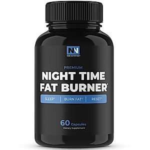 Night Time Fat Burner | Shred Fat While You Sleep | Hunger Suppressant & Weight Loss Support Supplements for Women & Men | Burn Belly Fat, Support Metabolism & Fall Asleep Fast | 60 Nighttime Pills
