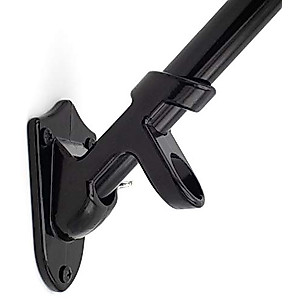 American flag and pole kit set: Includes a 3x5 ft US flag made in USA, 6 ft aluminum tangle free spinning flag pole with carabiners, and flagpole holder wall mount bracket (Black)