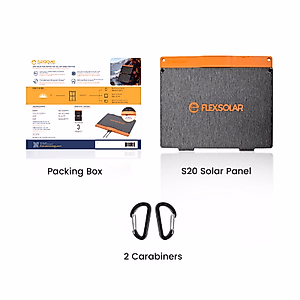 FlexSolar 20W Portable Solar Panel, High-Efficiency Monocrystalline PV Module Power Charger with Dual USB Ports for Phones, Tablets, Power Bank, Camera and Other Off-Grid Applications