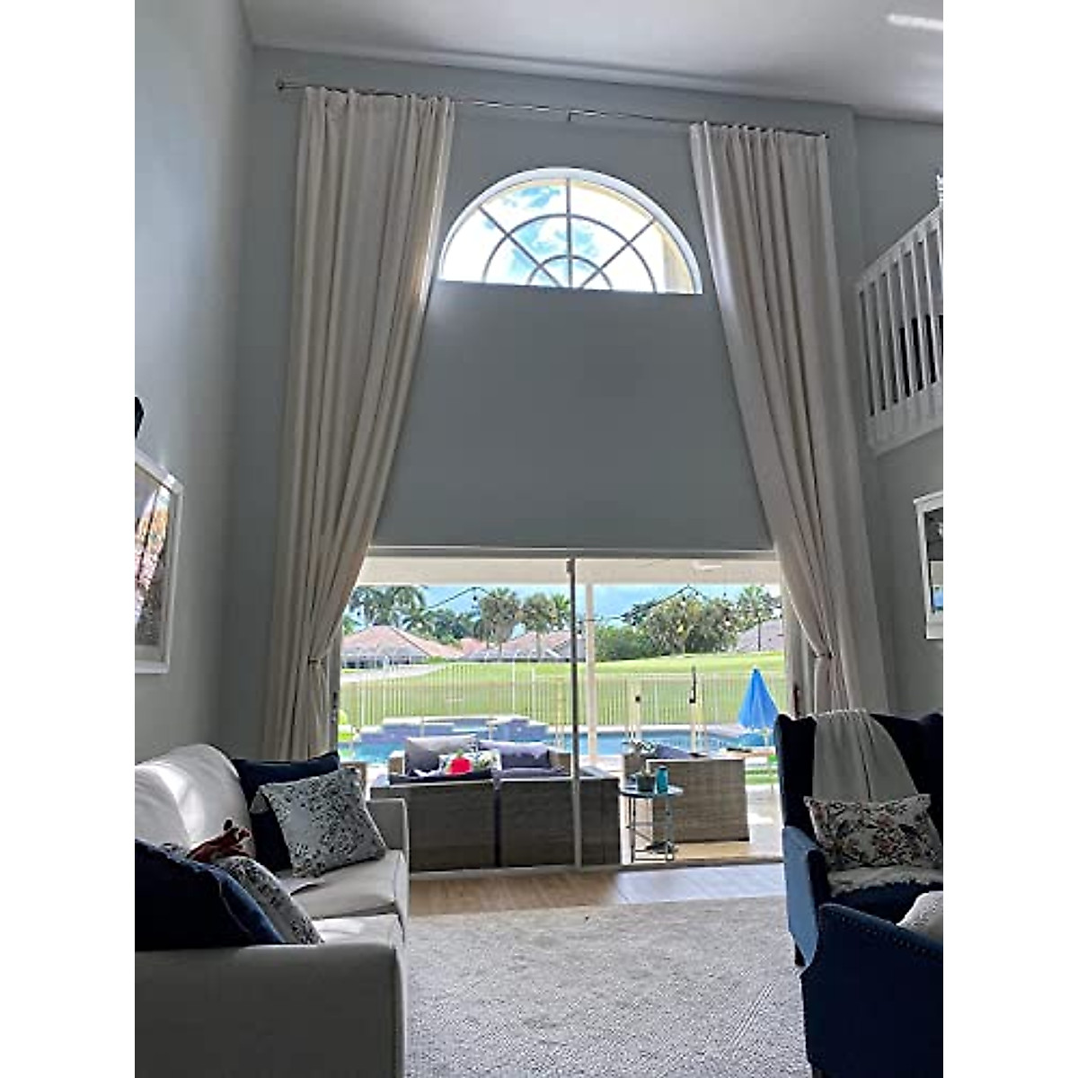 Curtain Tape with Hooks. Perfect for Ceiling Track System or rods with Curtain Rings (100" Tape, 20 Hooks)