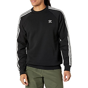adidas Originals mens 3-stripes Long Sleeve Tee Shirt, Black, Large US