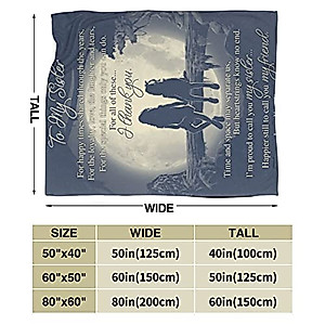 Maylian Fleece Blanket to My Sister Best Friend Bestie Printed Quilts Blanket Positive Encourage Flannel Blanket Gifts (40 * 50 inch,2)