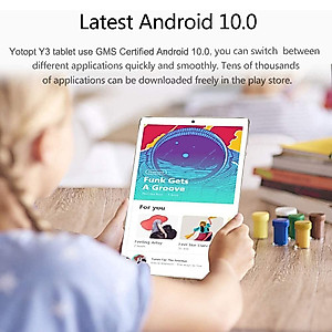 YOTOPT 10 Inch Android Phone Tablets, Dual Sim Card Slot, 32GB ROM, 256GB Expand, Quad Core, WiFi, Bluetooth, GPS, FM, Dual Camera, IPS HD Touch Screen, Support 3G Phone Call Tableta (Gold)