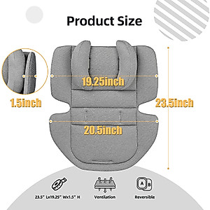 Innokids Baby Stroller Seat Liners Head Body Support Cushion Reversible Infant Liner Insert with Adjustable Pillow Fit Summer and Winter Use (Gray)