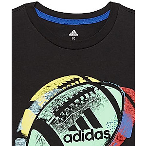 adidas Boys' Short Sleeve All Sport Tee, Black with Multicolor, X-Large (18/20)