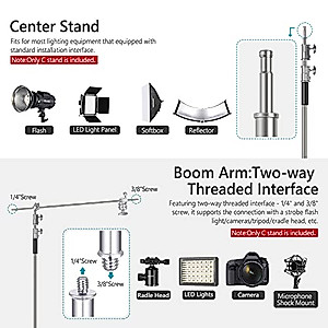 Neewer 10 Feet/3 Meters C-Stand Light Stand with 4 Feet/1.2 Meters Extension Boom Arm, 2 Pieces Grip Head and Carry Bag for Photography Studio Video Reflector, Umbrella, Monolight, etc (Basic Version)