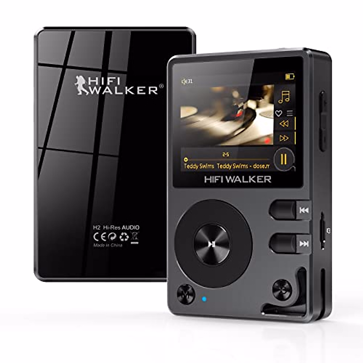 HIFI WALKER H2, High Resolution MP3 Player with Bluetooth, DSD DAC, HiFi Portable Digital Audio Player Lossless Hi Res Music Player with 64GB Memory Card, Support Up to 256GB