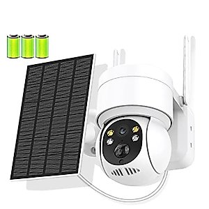 Security Camera Camera Solar Camera Wifi Outdoor 1080P PIR Human Detection Wireless Surveillance IP Cameras With Solar Panel 7800mAh Recharge Battery Surveillance Camera with Spotlight ( Color : 1080P