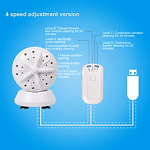 Mini Home Washer, Washers Dryers Dual Deep Clean Portable Washing Machine USB Plug in 5V for Travel Business Apartment Trip Home