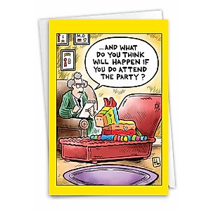 NobleWorks - 1 Funny Birthday Card Cartoons - Hilarious Comic Humor, Notecard with Envelope - Pinata Therapy C9325BDG