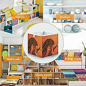 Beautiful African Woman Storage Basket Storage Bin Rectangular Collapsible Storage Cubes Cloth Baskets Containers Organizer for Living Room Car