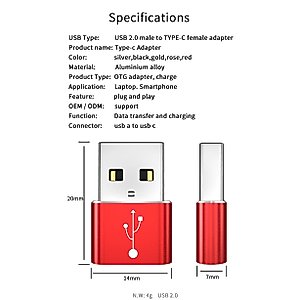BoxWave Adapter Compatible with Chuwi Hi10 Air - USB-A to C PortChanger (5-Pack), USB Type-C OTG USB-A Convert Charging Data for Chuwi Hi10 Air - Metallic Silver