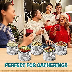 INNOVATIVE LIFE Ice Chilled Dip Bowl 2Pack, 25oz Stainless Steel Serving Bowl with Acrylic Base, Iced Salad Bowl for Fruit, Sauces, Dressing