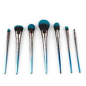 Ponytail Brush Smoother 7pcs Pro Makeup Brushes Set Foundation Powder Eyeshadow Eyeliner Lip Brush Tool Purse Cleaning Ball