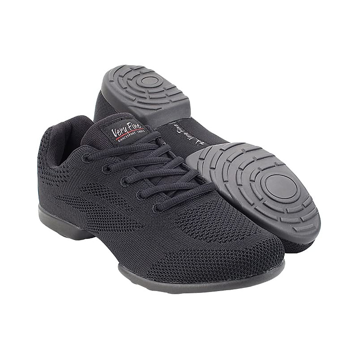 Men's Women's Dance Sneaker Practice Sheos - Very Fine Dance Shoes - VFSN020 Black Split-Sole (us_Footwear_Size_System, Adult, Women, Numeric, Medium, Numeric_12)