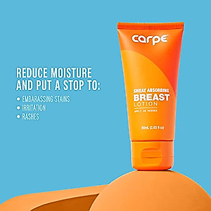 Carpe No-Sweat Breast (Pack of 3) - Helps Keep Your Breasts and Skin Folds Dry - Sweat Absorbing Lotion - Helps Control Under Breast Sweat - Great For Chafing and Stain Prevention