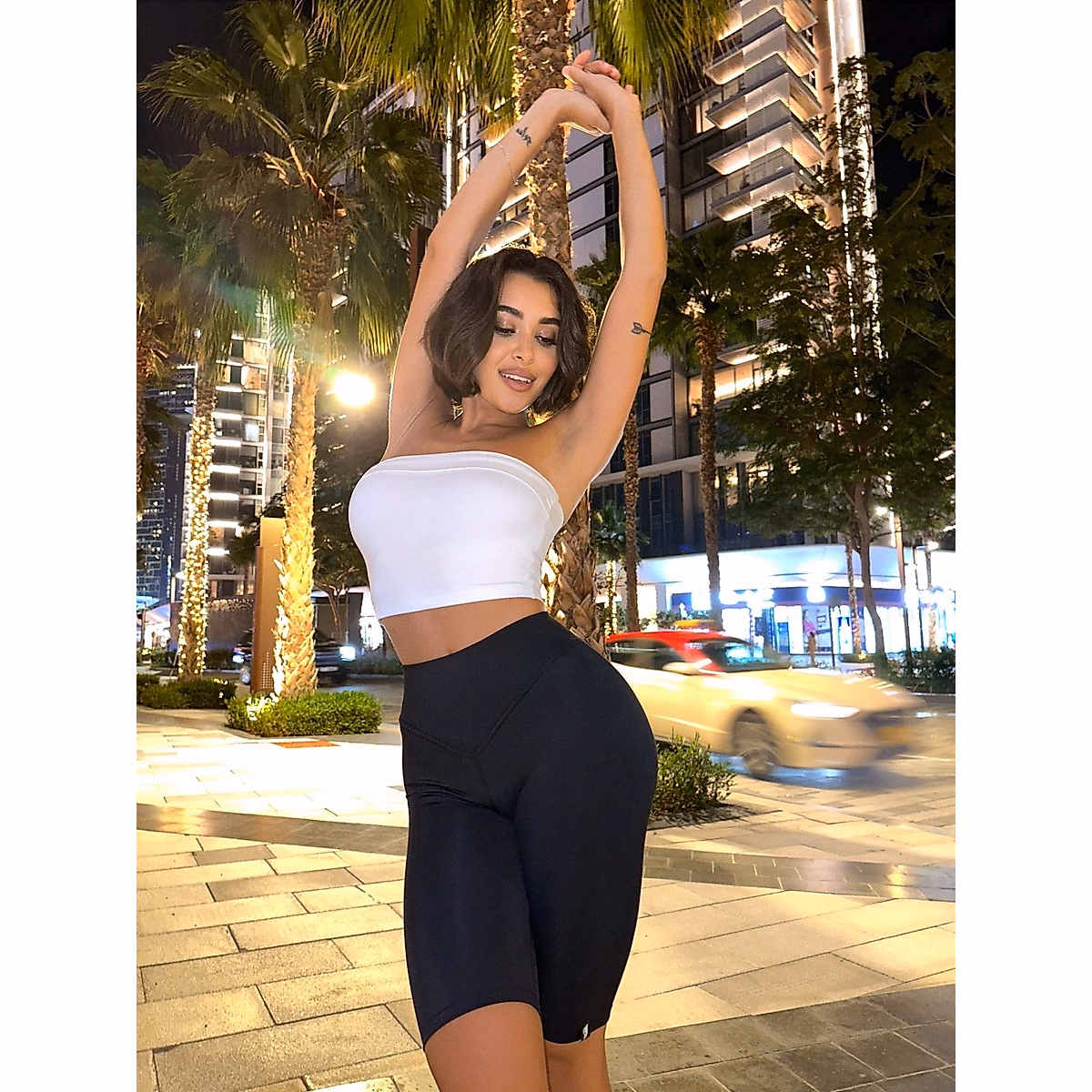 Bona Fide Premium Quality High Waist Biker Shorts for Women with Push Up - Womens Butt Lifting Shorts for Gym, Workout