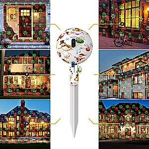 Christmas Projector Lights Outdoor, Waterproof Christmas Laser Lights with Remote Control Landscape Spotlight 12 Patterns Dynamic Static Display for Holiday Party House Garden Yard Decorations