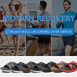 COFACE Mens Sport Recovery Sandals Plantar Fasciitis Soft Cushion Lightweight Orthotic Slides for Men AllBlack Size 13