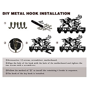 AVJERA Cat and Mouse Key Holder for Wall Decorative, Tom Cat Wall Mounted Jerry Mouse Key Organizer with 5 Key Hooks, Cartoon Anime Adhesive Key Rack for Kitchen