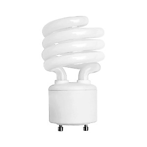 KOR Pack of 4 – 13 Watt Mini Spiral – GU24 Twist and Lock Base. Self-Ballasted CFL, 2pin Fluorescent Bulb, Neutral White 3500K (60 Watt Equivalent)