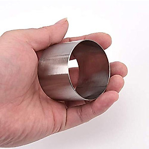 DNHCLL 2 PCS 5CM Diameter 2" Mini Seamless Round Mousse Ring Stainless Steel Cake Mold Cookie Cutting Mold Baking Mold