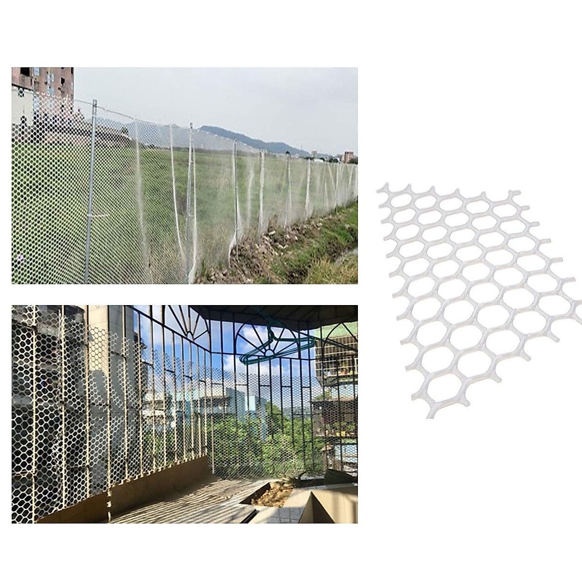 MAGFYLY Chicken Wire Mesh Child Safety net, Staircase Balcony Anti-Fall net, Plastic Fence net, breeding net, Lawn Protection net, White, 1x4m (Color : Mesh0.8mm, Size : 19m)
