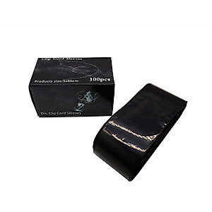 HuoHuo 100PCS Clip Cord Sleeves,Box Plastic Clip Cord Sleeves black,Disposable Hygiene Clip Cord Covers,One Box of 100PCS Plastic black Clip Cord Sleeves,Machine Bags(Black)