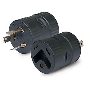 Weekender by ParkPower 3030GSA 30 Amp, 125V Male to 30 Amp, 125V Locking Female black Generator Adapter, Black