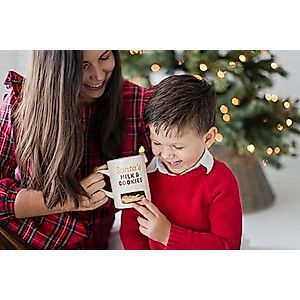 Pearhead Santa's Milk & Cookies Christmas Mug, Holiday Novelty Coffee Mug with Slot for Cookies, Holiday Home Décor, Microwave And Dishwasher Safe, Santa’s Milk & Cookies Mug, 9 Oz