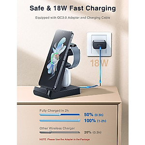 Charging Station for Samsung and Android Devices 3-in-1 Charging Stand for Galaxy S23 S22 S21 Z Flod Flid Wireless Charger for Galaxy Watch