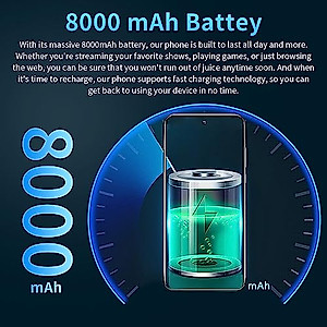 VSMOX Smartphones S23Ultra Cheap 5G, 8GB RAM 256GB ROM,128GB Expandable, 8000mAh Battery, Android 13, 108MP Camera, 5G Dual Sim Free Unlocked Mobile Phones,Blue-8GB 256GB