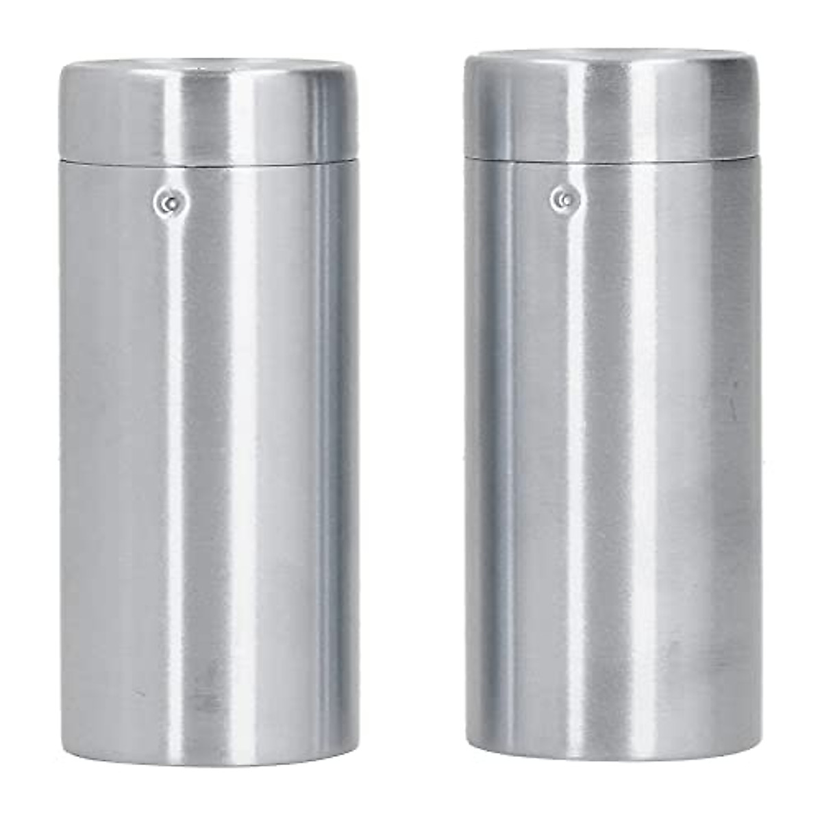2pcs Stainless Steel Salt and Pepper Shakers, Spice Shakers, Glass Spice Jars Seasoning Shaker Dispenser with Rotatable Lid, Salt and Pepper Shakers for Salt(Stainless steel primary color (SP two))