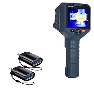 BoxWave Cable Compatible with Noyafa NF-526E Handheld Thermal Imager - USB-C to A PortChanger (2-Pack), USB Type-C OTG USB Portable Keychain - Slate Black