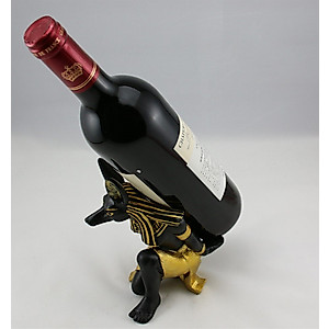 Fantasee Anubis God Wine Rack Holder Ancient Egyptian Deity Wine Bottle Stand Rack Premium Resin Material Novelty Gift for Kitchen Home Room Decoration (Resin - Anubis)