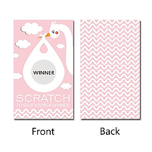 JIRIM-BEUTY 50 Baby Shower Scratch Off Games, Pink Stork Lottery Ticket Raffle Card Game, Baby Shower Game, Party Activities, Pink Shower, Girl Baby Shower, （JRM175）