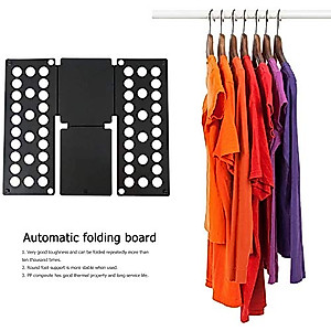 Magic Lazy Clothes Cloth Clothing Folder Folding Board Laundry Folder Flip Fold Fast Clothes Flip Folder Organizer Laundry Room Organizer for Kids and Adults, Black