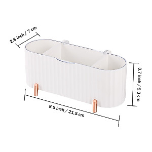 Tonxus Plastic Qtip Holder Dispenser,Cotton Ball and Swab Holder with Clear Lid,3 Compartments Bathroom Storage Organizer,Multifunctional Vanity Organizer for Cotton Swab,Ball,Cotton Pad,White