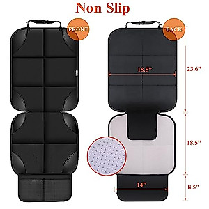 Meolsaek Car Seat Protector for Child Car Seat, 600D Fabric Carseat Seat Protectors with Non-Slip Backing, Waterproof Seat Covers for Car with Thick Pad Back Seat Cover for Kids (No Imprints)