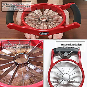 Newness Apple Slicer Corer, 16-Slice [Large Size] Durable Heavy Duty Apple Slicer Corer, Cutter, Divider, Wedger, Integrated Design Fruits & Vegetables Slicer for Apple, Potato, Onion and More, Red