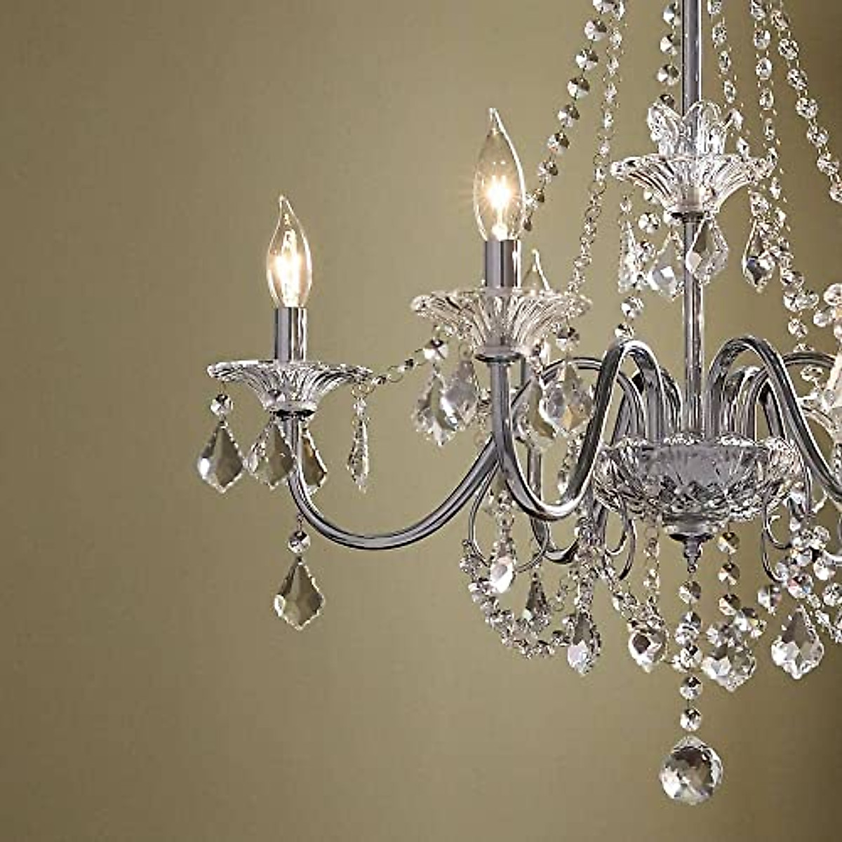 Canterbury Park Collection 6-Light Chrome Crystal Chandelier