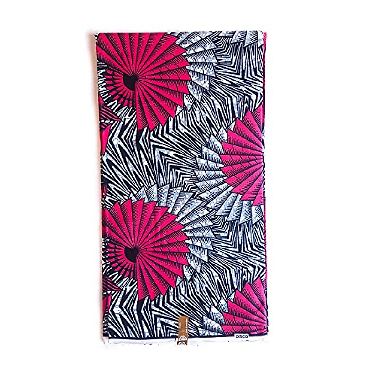 Pink Fan African Print Fabric - Cotton (6yards) 5.5mtrs