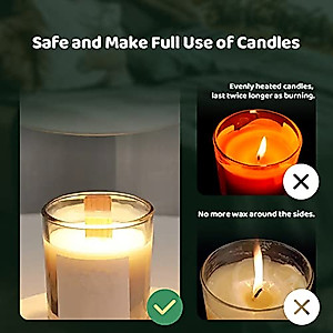 Dimmable Candle Wax Warmer Lamp - Candle Melter Fits YKLarge Jar, Metal Electric Lantern for Scented Candle, Universal Fit Top-Down Candle Melting for Home Decor Valentine's Day Gift,White,2 Bulb