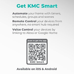KMC Smart Plug 4-Pack, Side 3-Outlet Extender, Compatible with Google & Alexa, No Hub Required, WiFi Plugs