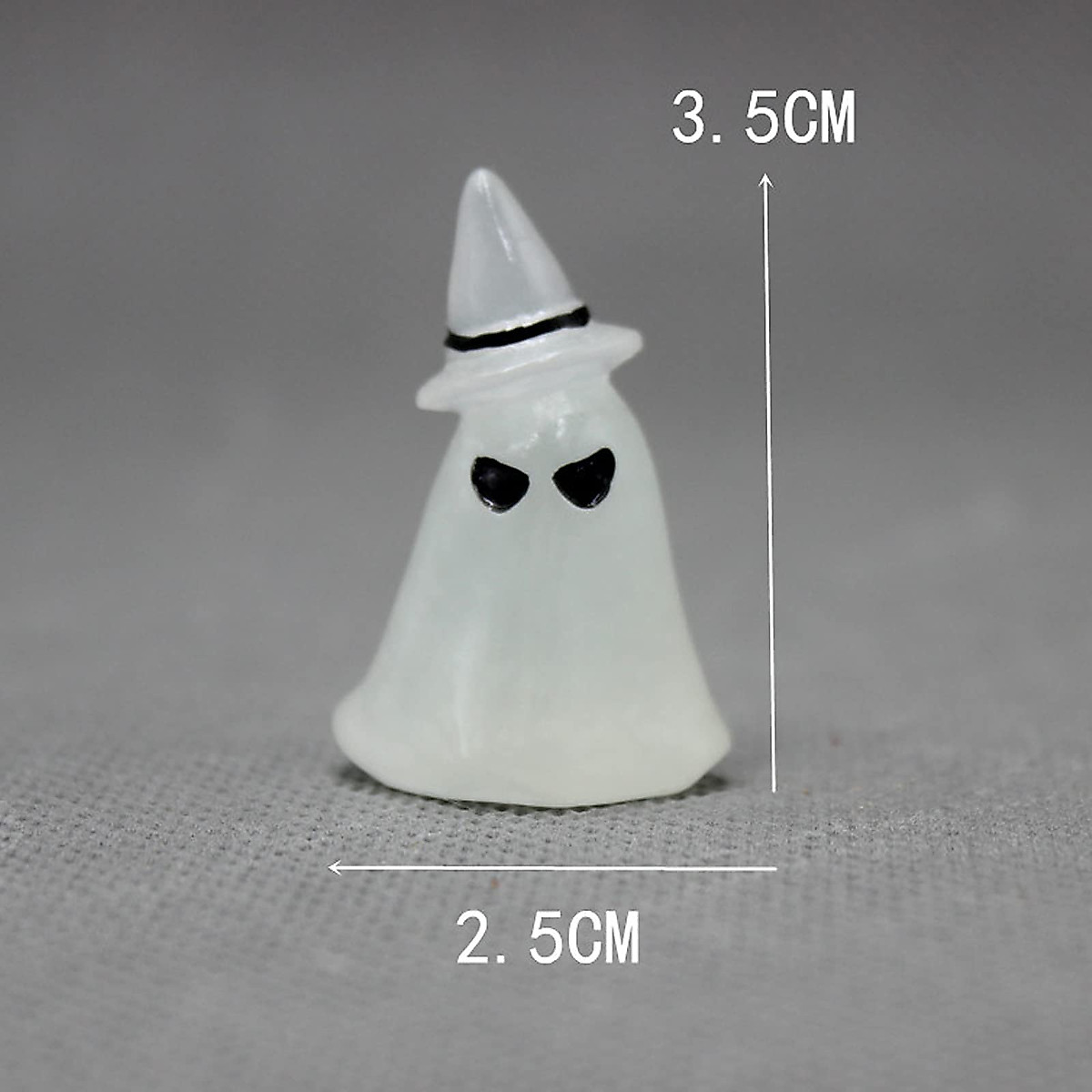 BinaryABC Halloween Glow in The Dark Pumpkin Ghost Miniature Figurines,Luminous Garden Ghost Decor, Fairy Garden Doll House Accessories,Halloween Party Favors,4Pcs