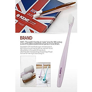 [Kent] Crystal Small Soft Firm Action Soft Toothbrush, Deep Cleaning Sensitive Teeth & Gums for Adults & Teens (Compact Size) - (Set of 5)